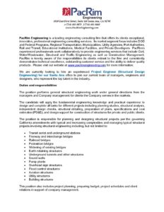 Structural Project Engineer (Santa Ana) - PacRim Engineering